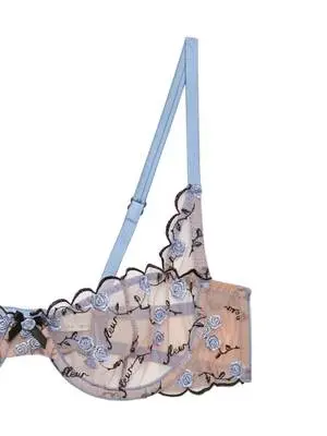 FLEUR DU MAL Rose And Vine Embroidered Balconette Bra