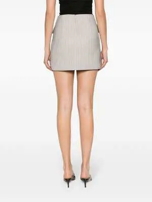NISSA Crystal-embellished Pinstripe Miniskirt