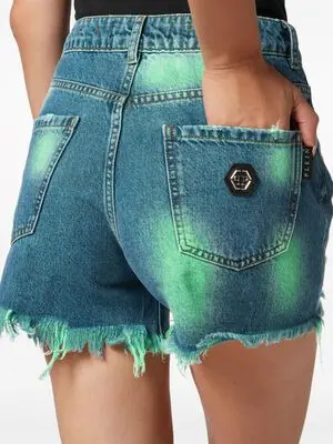 Philipp Plein Tie-dye Denim Shorts