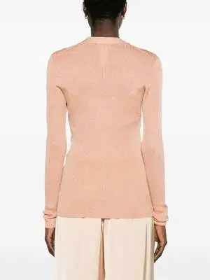 Fabiana Filippi Metallic-threading Ribbed-knit Cardigan