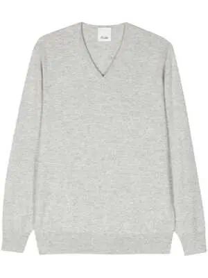ALLUDE V-neck Cashmere Jumper - Grey