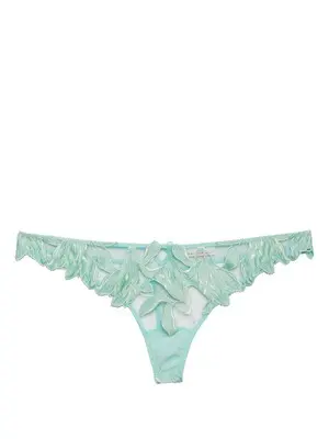 FLEUR DU MAL Lily Embroidered Hipster Thong