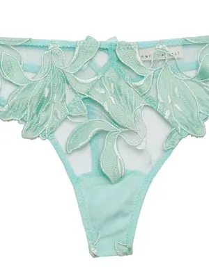 FLEUR DU MAL Lily Embroidered Hipster Thong