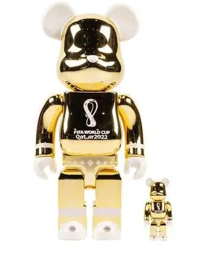 MEDICOM TOY X Fifa World Cup Qatar 2022 Be@rbrick 100% And 400% Figure Set - Gold