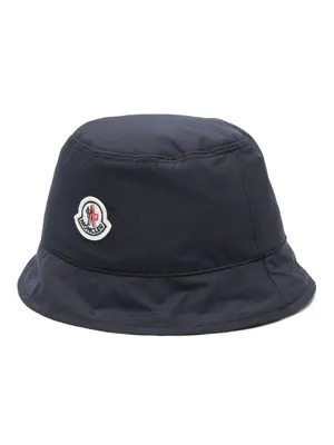 Moncler Logo-patch Bucket Hat - Blue