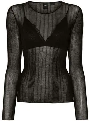 Pinko Semi-sheer Knitted Top - Black