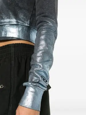 DIESEL® F-slimmy Cropped Hoodie - Blue