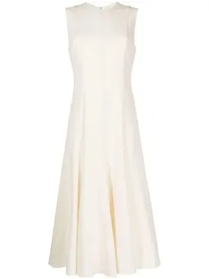 Theory Crepe Flared Midi Dress