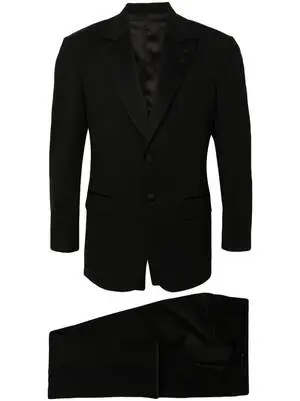 LARDINI Single-breasted Wool Blend Suit - Black