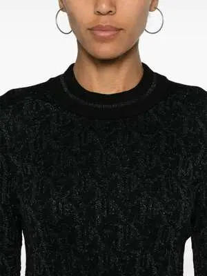 Palm Angels Monogram-jacquard Mini Dress - Black