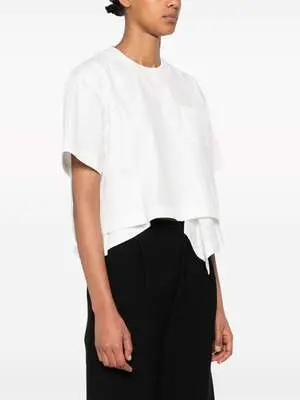 Sacai Asymmetric Poplin T-shirt