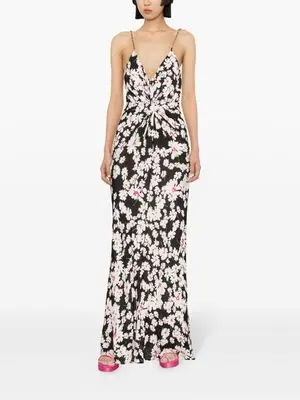 MSGM Floral-print Crepe Maxi Dress