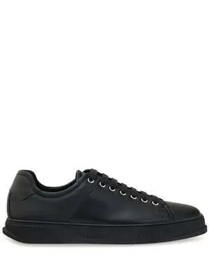 FERRAGAMO Panelled Leather Sneakers - Black