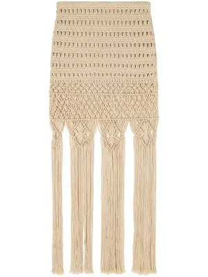 Alanui Crochet Maxi Skirt - Neutrals