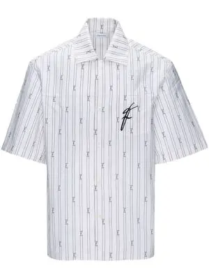FERRAGAMO Logo-print Short-sleeve Shirt - White