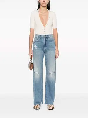 MOTHER The Lasso Sneak Chew Mid-rise Wide-leg Jeans