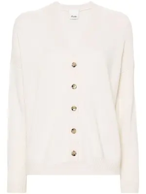 ALLUDE Fine-knit Cashmere Cardigan - Neutrals