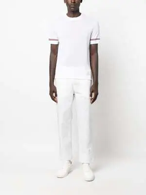 Thom Browne Rwv-stripe Knitted Top - White