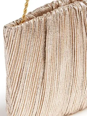 LOEFFLER RANDALL Brit Pleated Clutch Bag - Gold