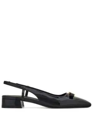 FERRAGAMO Bow-detail Leather Pumps - Black