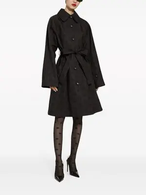 Dolce & Gabbana Logo-jacquard Belted Trench Coat