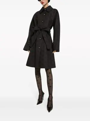 Dolce & Gabbana Logo-jacquard Belted Trench Coat