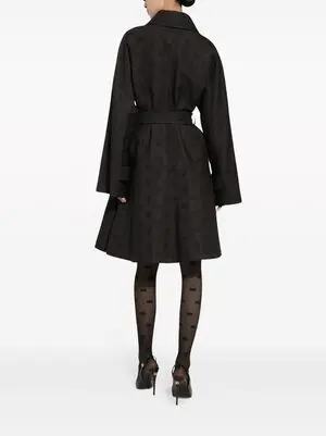 Dolce & Gabbana Logo-jacquard Belted Trench Coat