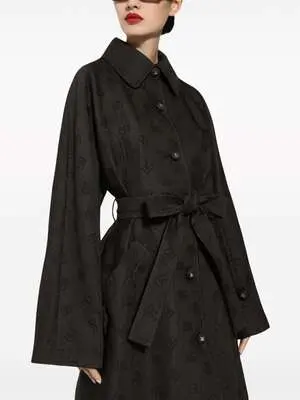 Dolce & Gabbana Logo-jacquard Belted Trench Coat