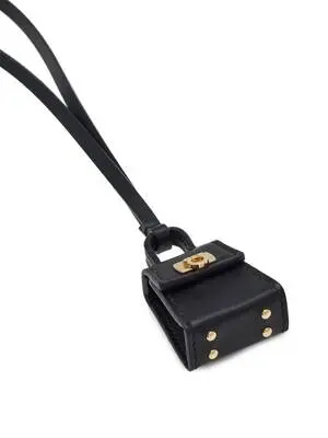 FERRAGAMO Gancini Plaque Leather Purse