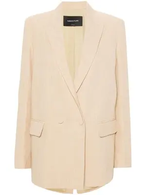 Fabiana Filippi Double-breasted Linen-blend Blazer - Neutrals
