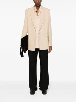 Fabiana Filippi Double-breasted Linen-blend Blazer - Neutrals
