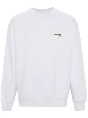 Jacquemus Logo-patch Cotton Sweatshirt - Grey