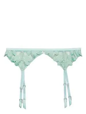 FLEUR DU MAL Lily Embroidered Garter Belt