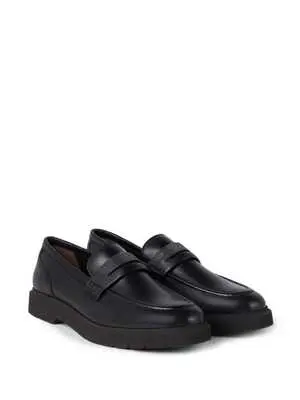Brunello Cucinelli Monili-embellished Leather Loafers - Black