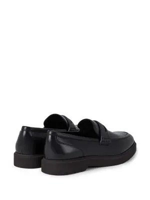 Brunello Cucinelli Monili-embellished Leather Loafers - Black