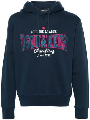 Dsquared2 College League Cotton Hoodie - Blue