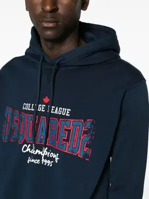 Dsquared2 College League Cotton Hoodie - Blue