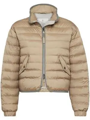 Brunello Cucinelli Stand-up Collar Quilted Puffer Jacket