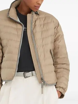 Brunello Cucinelli Stand-up Collar Quilted Puffer Jacket