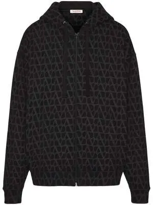 Valentino Garavani Toile Iconographe Zip-up Hoodie - Black