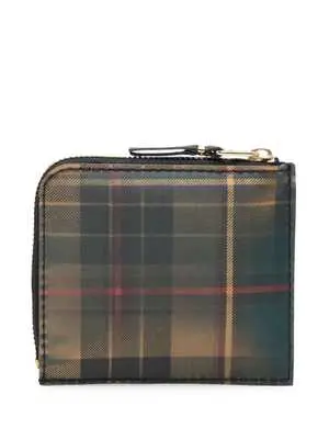 Comme Des Garçons Holographic Tartan-pattern Wallet - Yellow