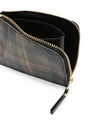 Comme Des Garçons Holographic Tartan-pattern Wallet - Yellow