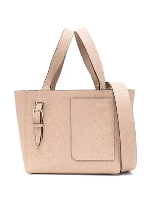 VALEXTRA Mini Soft Bucket Tote Bag - Neutrals