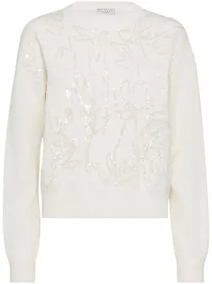Brunello Cucinelli Sequin-embellished Crew-neck Jumper