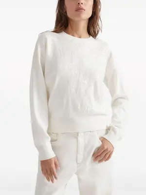 Brunello Cucinelli Sequin-embellished Crew-neck Jumper