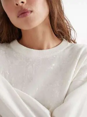 Brunello Cucinelli Sequin-embellished Crew-neck Jumper