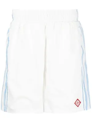 Casablanca Logo-appliqué Stripe-detail Shorts - White