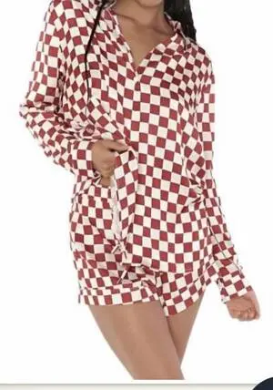 Show Me Your Mumu Checke Early Riser Pj Checker - Red