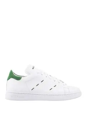 Kiton White Leather Sneakers With Details - Green
