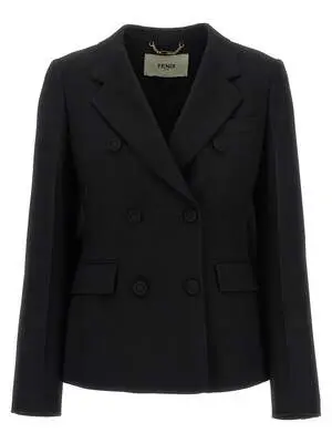 Fendi Double-Breasted Blazer - Black